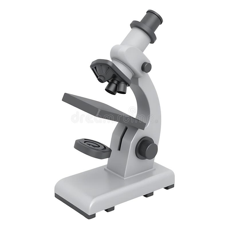 Gray Microscope for Science Education and Research Stock Illustration ...