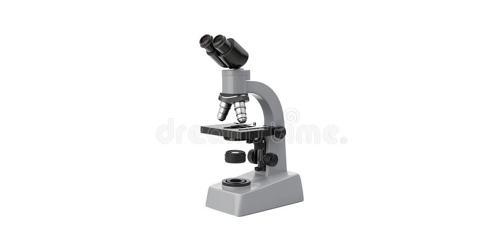 Gray Microscope Standing Upright Isolated on Transparent Background ...