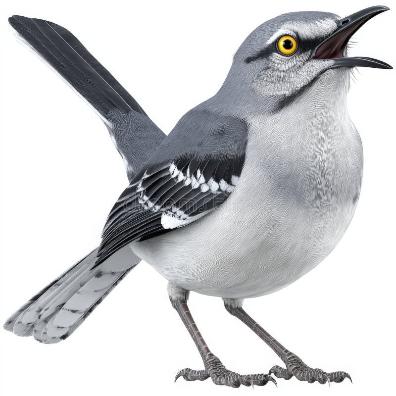 Gray Mockingbird Singing Stock Illustrations – 9 Gray Mockingbird ...