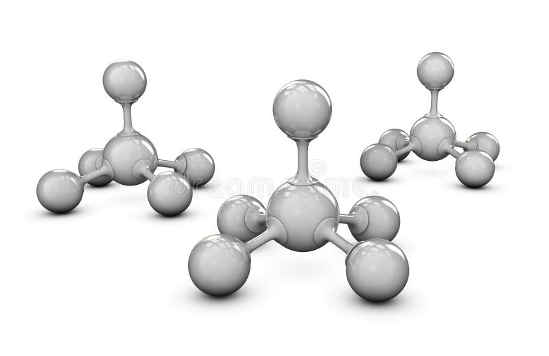 Gray Molecule Structure, Isolated White Stock Illustration ...