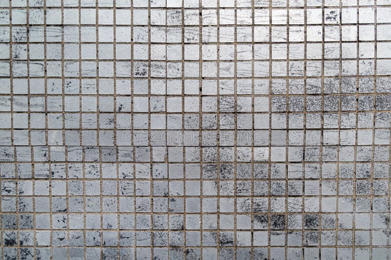 Gray Mosaic Tile Wall with Grunge Texture and Varied Shades Stock Image ...