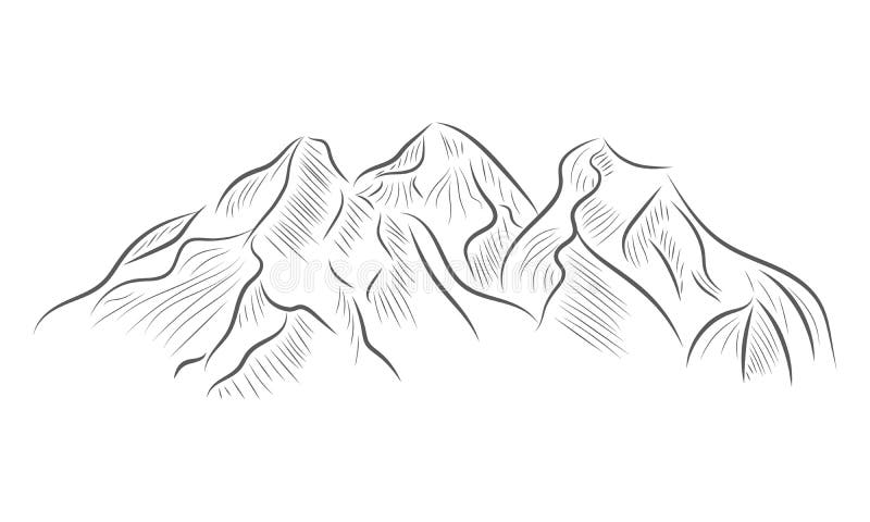 Gray Mountain Range Icon. Vector Illustration Stock Illustration ...