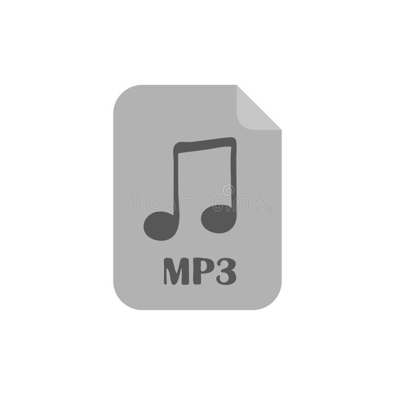Gray Mp3 File Icon on White Stock Vector - Illustration of website ...