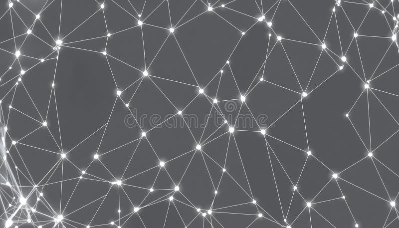 Gray Network Connection Pattern, Abstract Technology Background Design, Stock Photo, Generative ...
