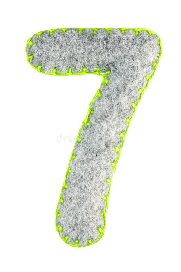 Gray Number Seven Isolated Hecho a Mano En Blanco Stock de ilustración ...