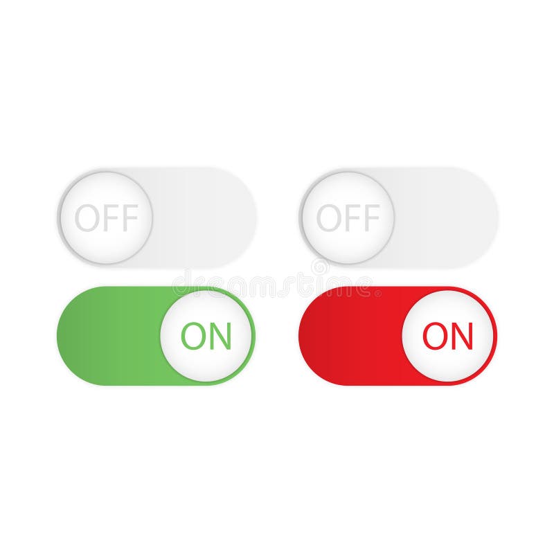 Red And Green ON/OFF Button Stock Vector - Illustration of shiny ...