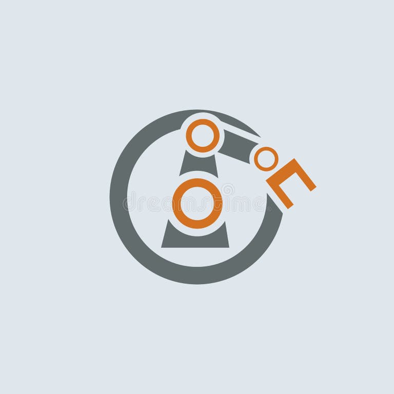 Gray-orange Automation Round Icon Stock Vector - Illustration of ...