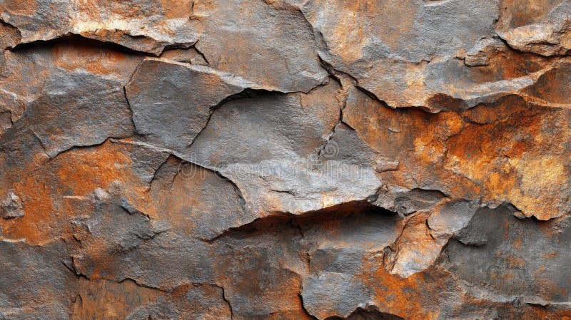 Gray and Orange Cracked Rock Surface Texture Stock Illustration ...
