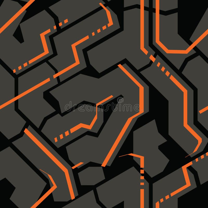 Gray and Orange Modern Camo for Car or Textiles Stock Vector ...