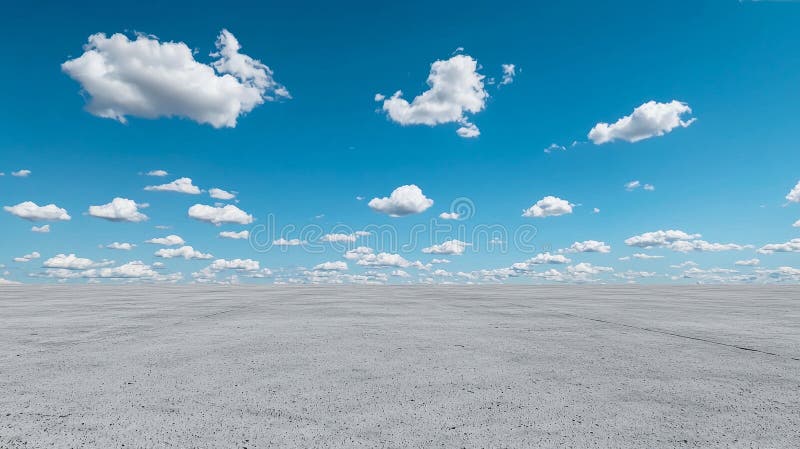 Gray Overcast Sky Over a Flat Gray Terrain - Illustration for ...