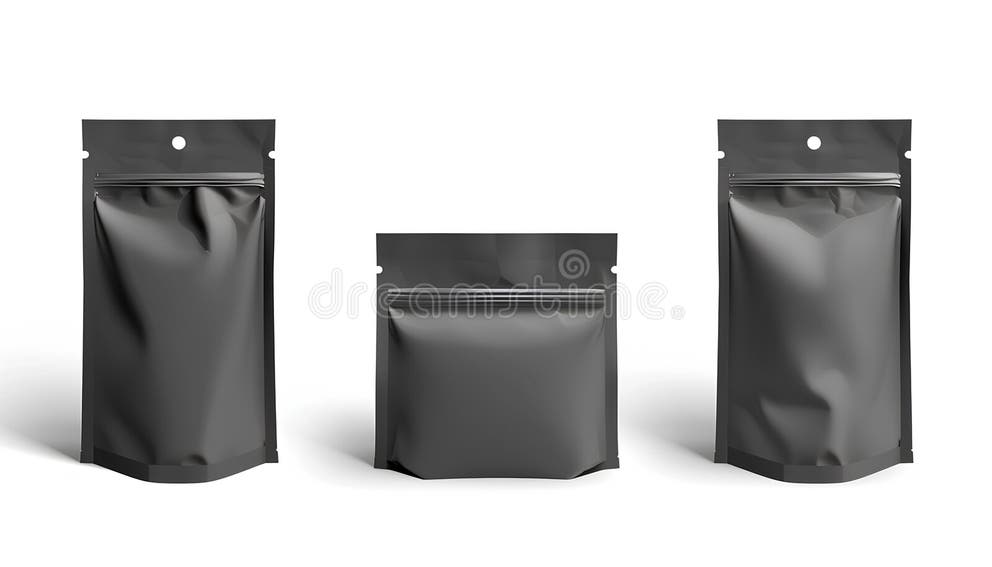 Gray Packaging Template for Your Design. in Different Angles on a White ...