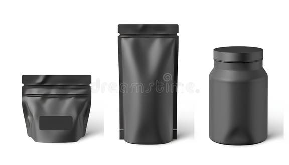 Gray Packaging Template for Your Design. in Different Angles on a White ...