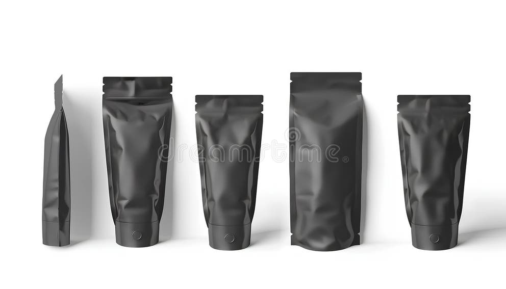 Gray Packaging Template for Your Design. in Different Angles on a White ...