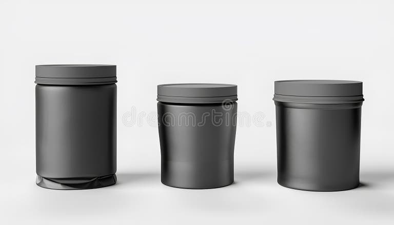 Gray Packaging Template for Your Design. in Different Angles on a White ...