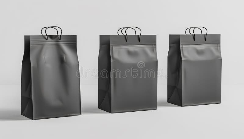 Gray Packaging Template for Your Design. in Different Angles on a White ...