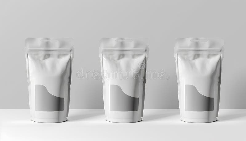 Gray Packaging Template for Your Design. in Different Angles on a White ...
