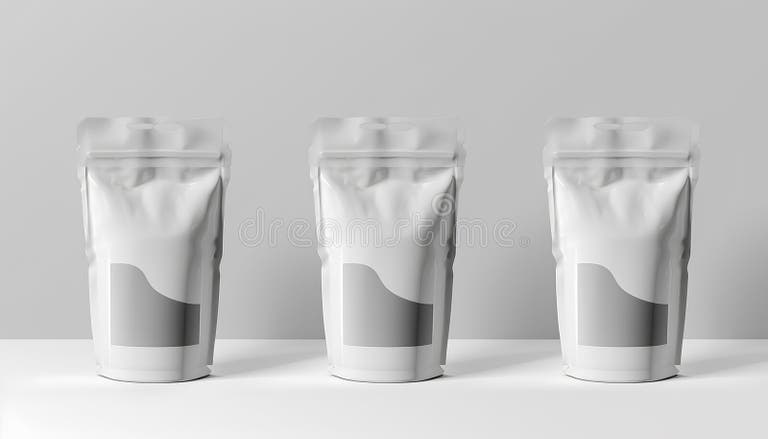 Gray Packaging Template for Your Design. in Different Angles on a White ...
