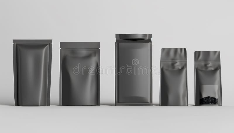 Gray Packaging Template for Your Design. in Different Angles on a White ...