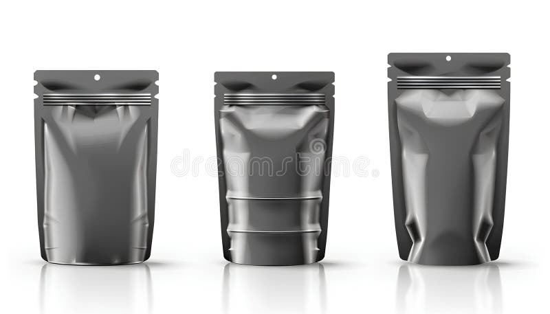 Gray Packaging Template for Your Design. in Different Angles on a White ...