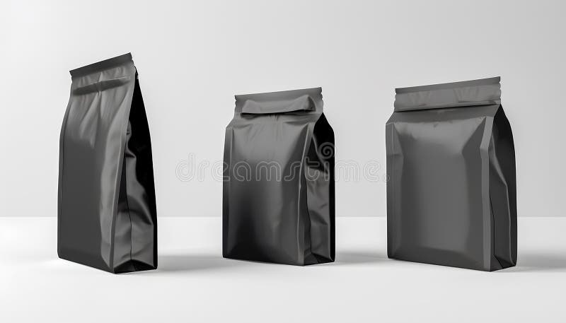 Gray Packaging Template for Your Design. in Different Angles on a White ...