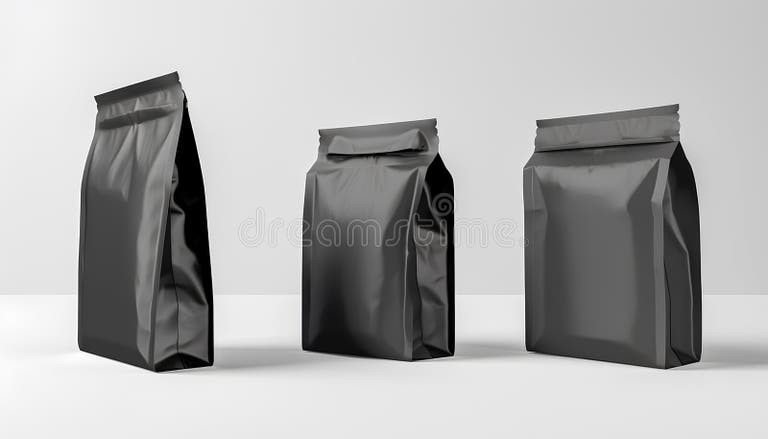 Gray Packaging Template for Your Design. in Different Angles on a White ...