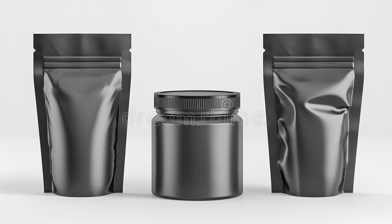 Gray Packaging Template for Your Design. in Different Angles on a White ...