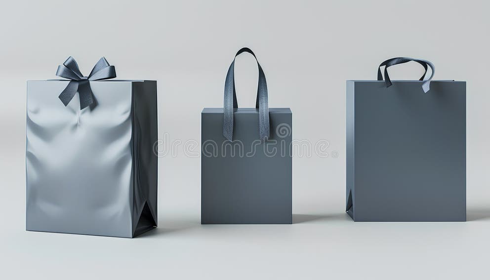 Gray Packaging Template for Your Design. in Different Angles on a White ...