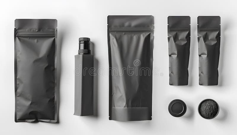 Gray Packaging Template for Your Design. in Different Angles on a White ...