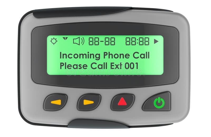 Gray Pager, Beeper. Front View Stock Illustration - Illustration of ...