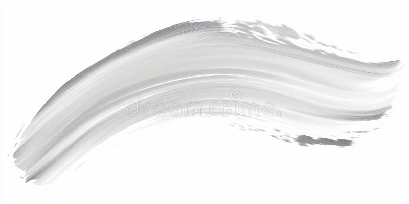 Gray Paint Brush Stroke Forming a Smooth Dynamic Curve on a Clean White ...