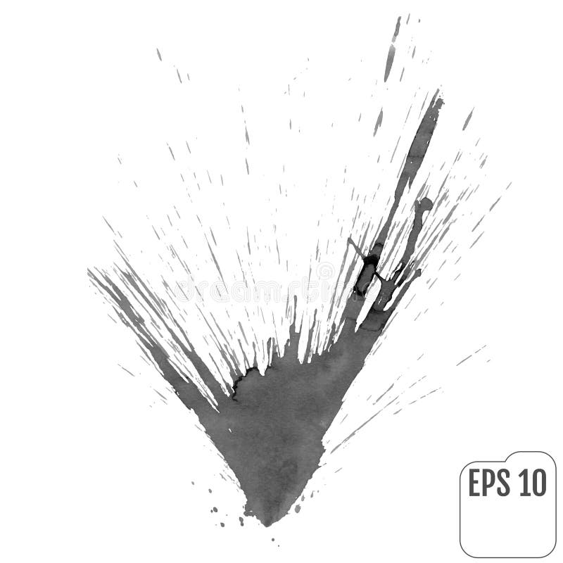 Gray Paint Ink Splash, Isolated on White Background. Vector Splats ...