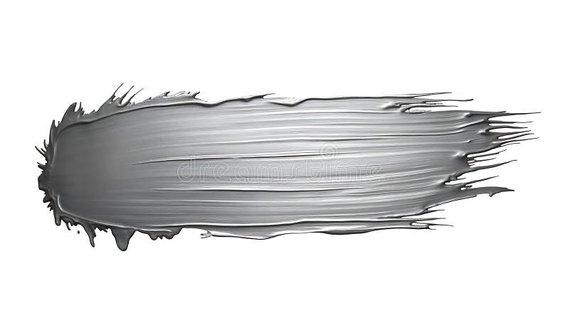 Gray Paint Stroke Isolated on White Background for Design Stock ...