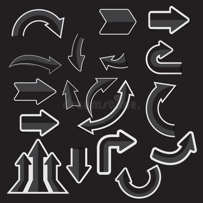 Curved Arrow Sticker Stock Illustrations – 521 Curved Arrow Sticker ...