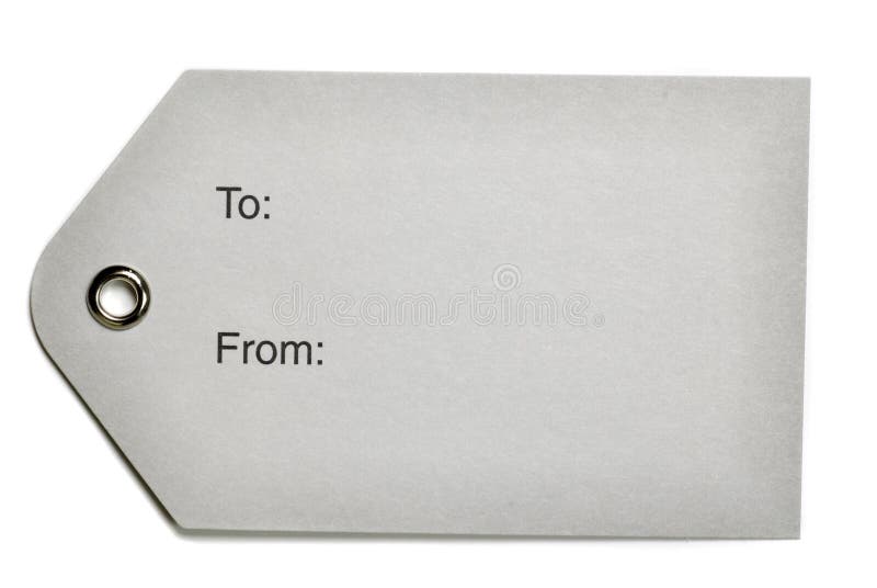 Gray Paper Gift Tag stock image. Image of present, matte - 7294669