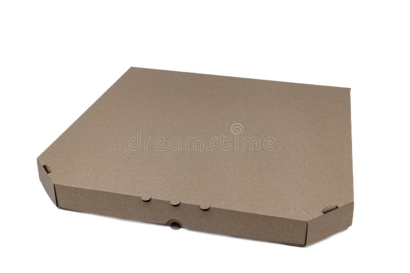Gray, Paper Pizza Box on a White Background Stock Image - Image of ...