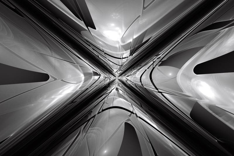 Gray Pattern of Curved Wave Corners on a Black Background. Stock ...