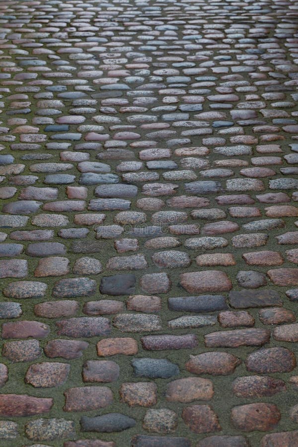 Gray Pattern of Granite Medieval Paved Road. Vertical Background ...