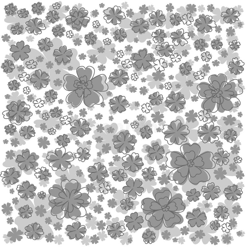 Gray Flower Set. Isolated Monochrome Flowers Stock Vector ...