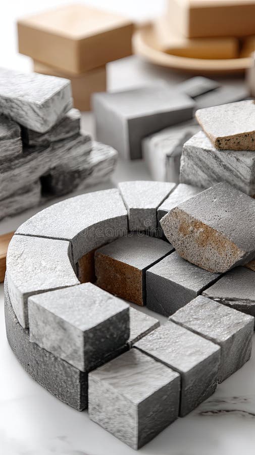 Gray Paver Bricks are Stacked in a Unique S Shape at a Construction ...