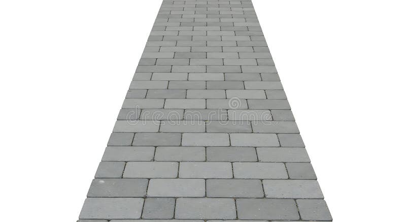 Gray Paving Stone Path Perspective Stock Photo - Image of straight ...