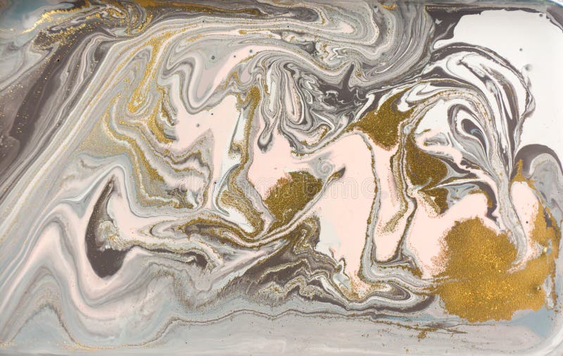 Gray and Pink Marble Pattern with Golden Glitter. Stone Ripple Texture ...