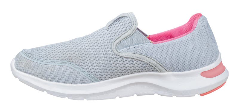 Gray and Pink Running Shoes Isolated on White Background with Clipping ...