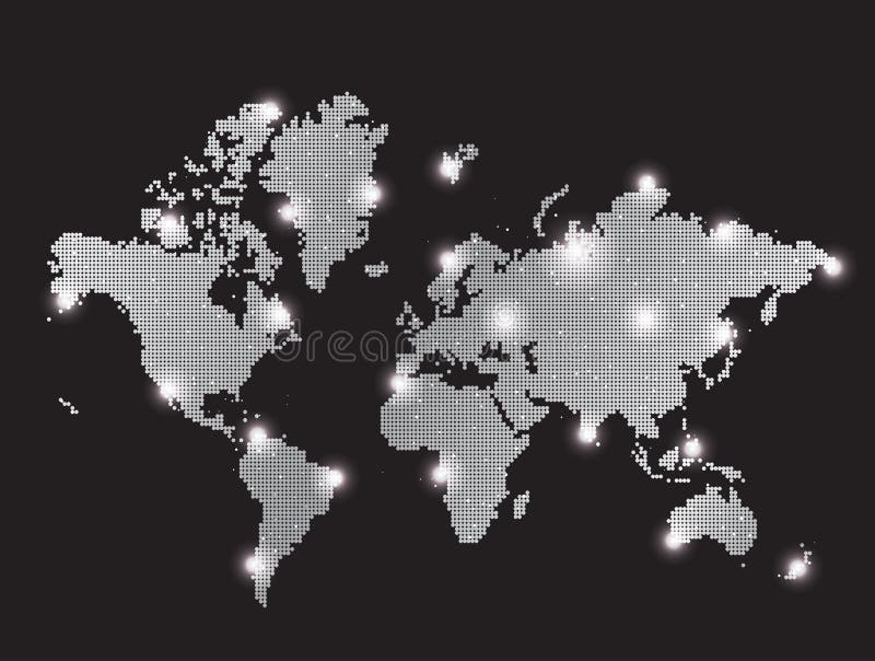 Pixel World map stock vector. Illustration of structure - 34819299