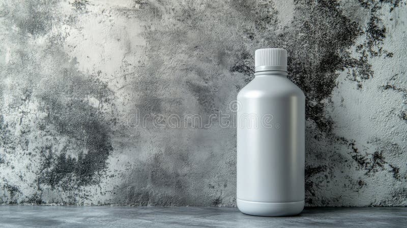 Gray Plastic Bottle on a Textured Gray Background for Product Mockup ...