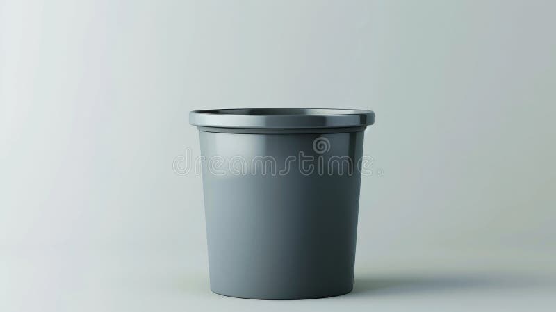 Gray Plastic Bucket on White Background, Studio Shot. Household ...