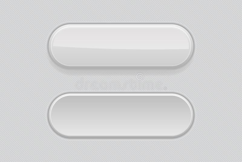 Gray Plastic Buttons. 3d Oval Signs Stock Vector - Illustration of ...