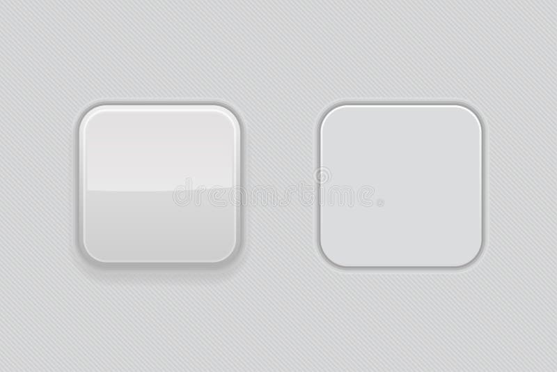 Gray Plastic Buttons. 3d Square Signs Stock Vector - Illustration of ...