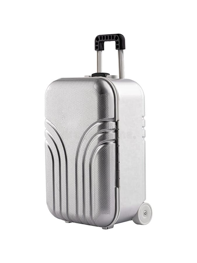 Gray Plastic Closed Luggage Side View Isolated Stock Image - Image of ...