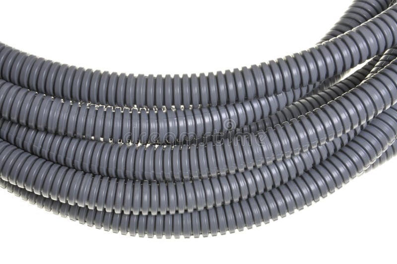 Gray Plastic Corrugated Pipe Stock Photo - Image of hosepipe, abstract ...