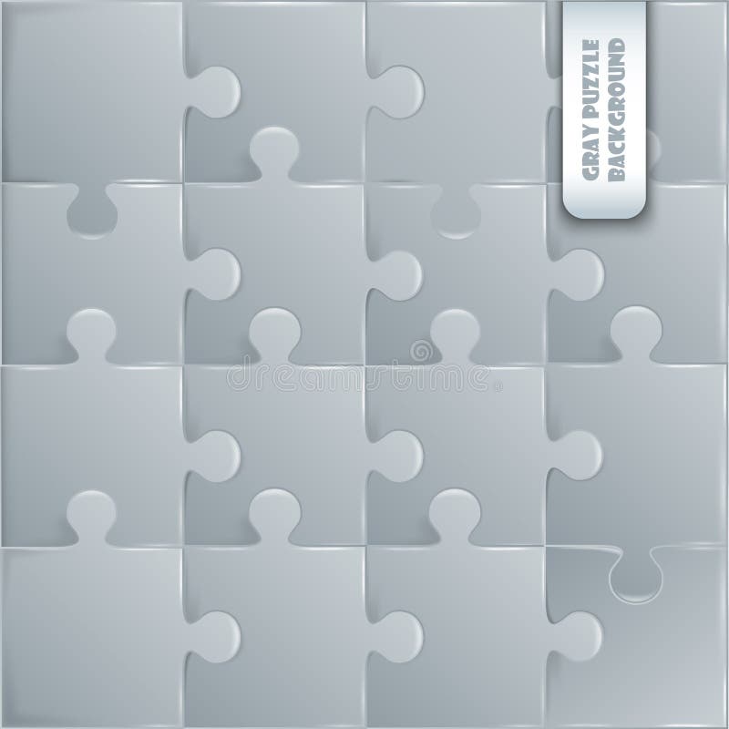 Gray Plastic Pieces Puzzle Game Stock Vector - Illustration of color ...